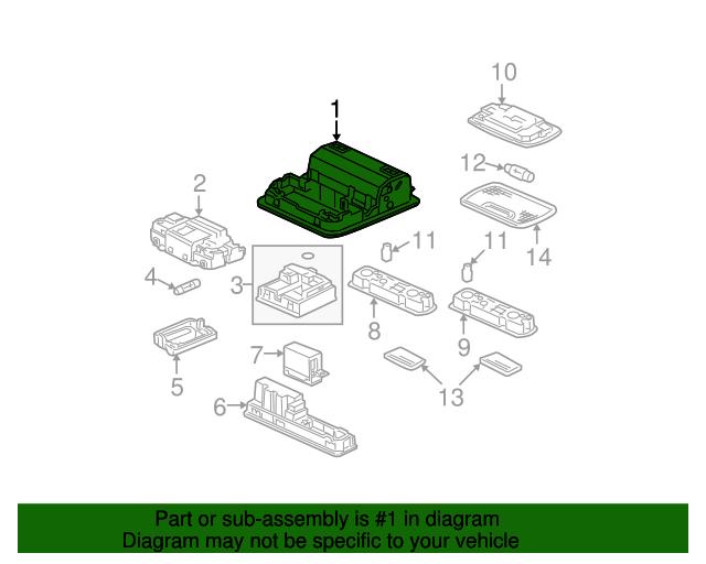 83250-SZA-A01ZA - Console Assembly, Roof *NH220L* (Sunroof) (Clear Gray ...
