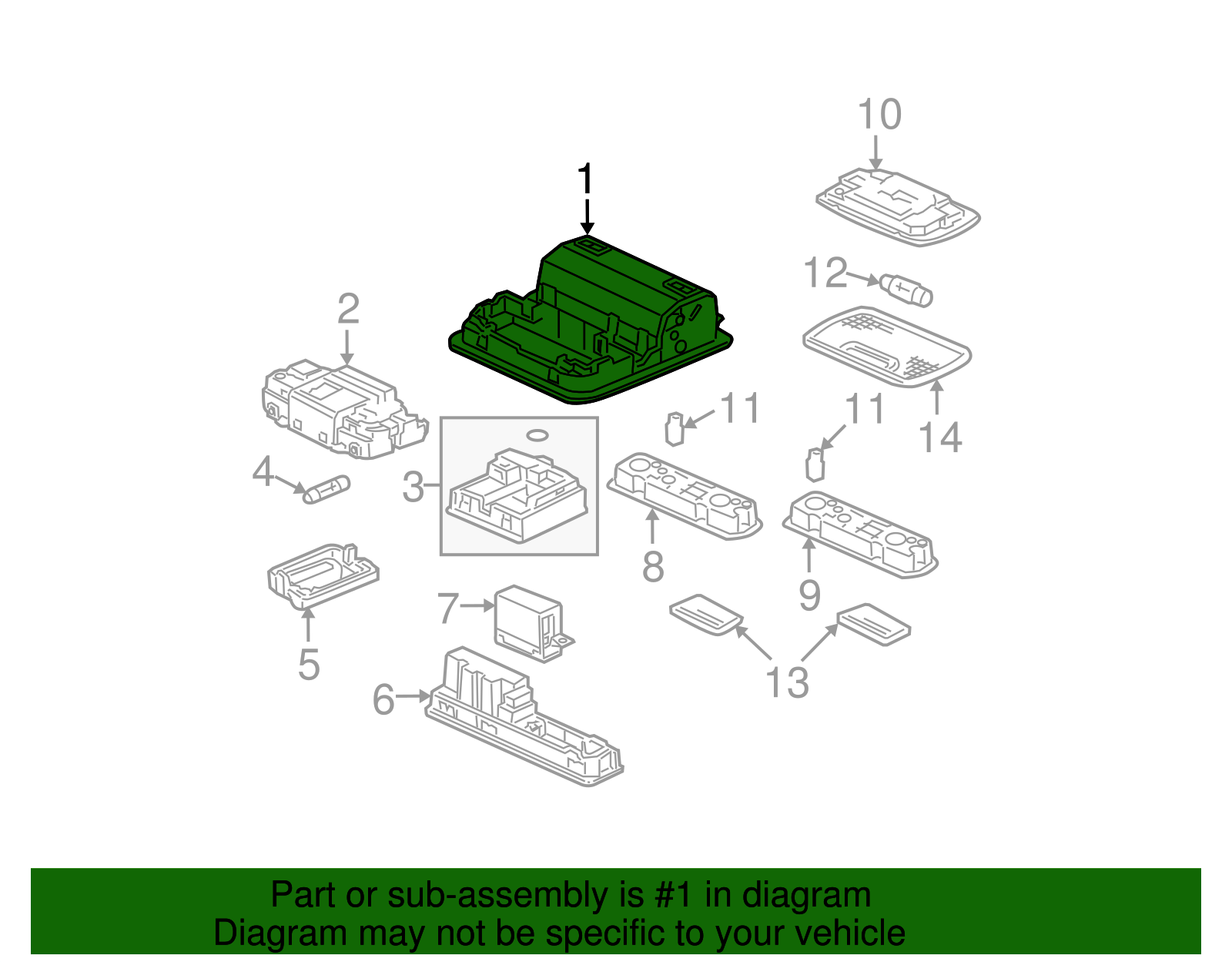83250-TA5-A51ZD - 2009-2015 Honda Pilot - Console Assembly Roof *NH598L ...