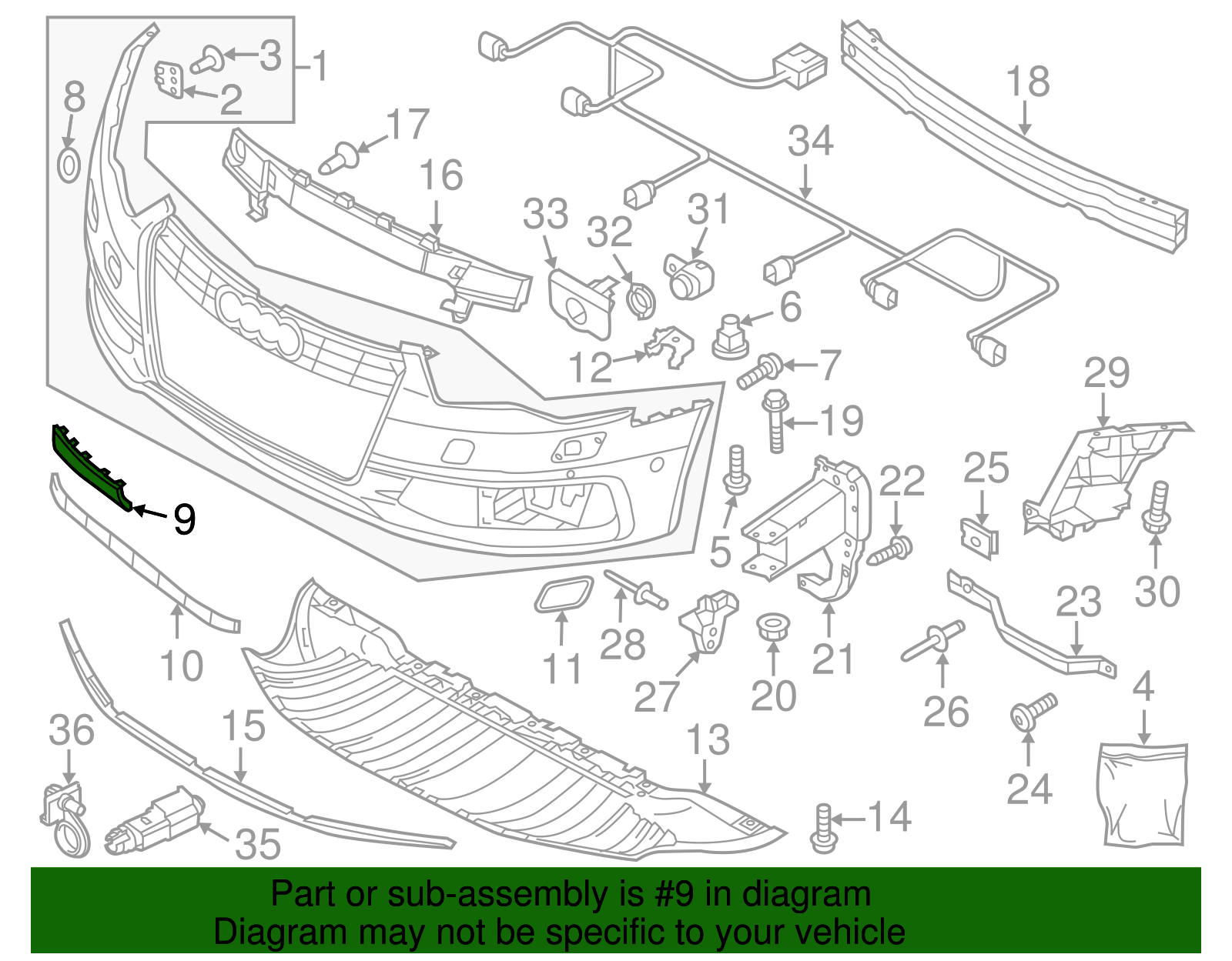 4G0-807-749 - High-Quality Bumper Seal for 2012-2015 Audi | AutoNation ...