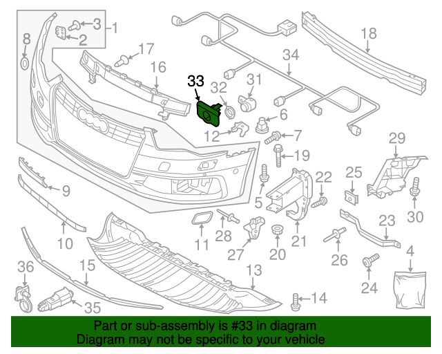 4G0-919-268-A-3FZ - Park Sensor Mount 2012-2015 Audi | Audi OEM Parts
