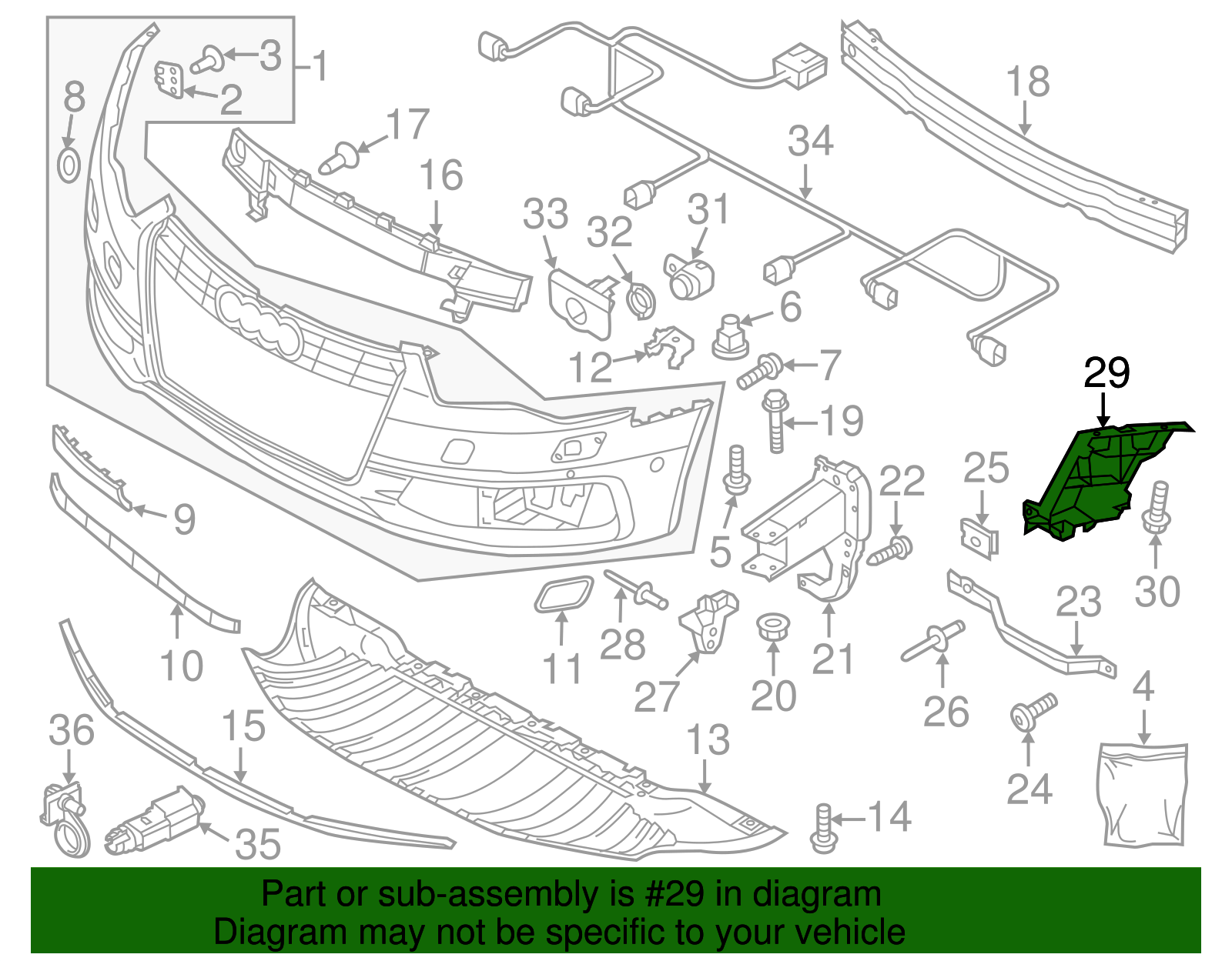 4G0-807-283 - High-Quality Bumper Guide for 2012-2018 Audi | AutoNation ...