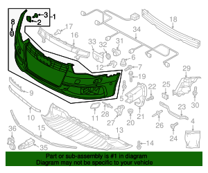 2012-2015 Audi Bumper Cover 4G0-807-065-A-GRU | OEM Vehicle Parts