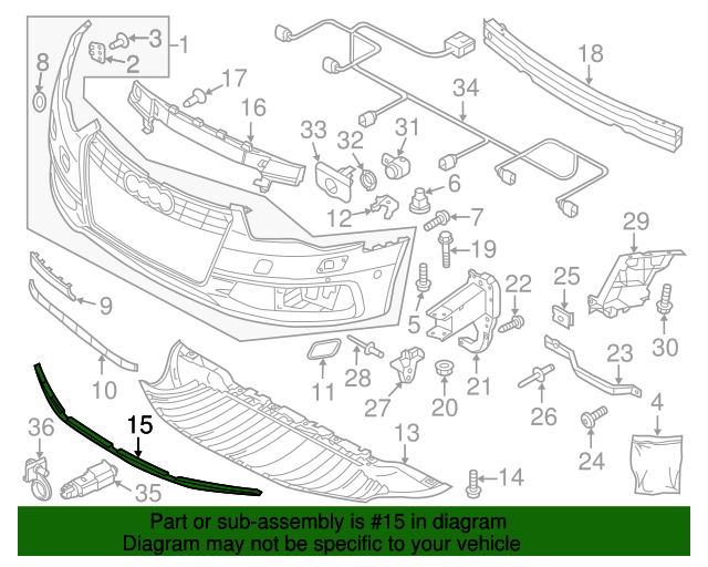 2012-2018 Audi Spoiler 4G0-807-110-9B9 | OEM Parts Online