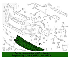 4G0-807-611 - Radiator Support Splash Shield 2012-2015 Audi ...