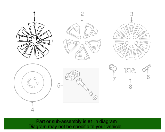 52910-D6310 - Wheel, Alloy 2016-2020 Kia Optima | Kia.Parts Store