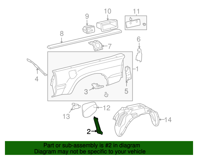 2005-2015 Toyota Tacoma Side Panel Retainer Plate 65674-04010 | Toyota ...