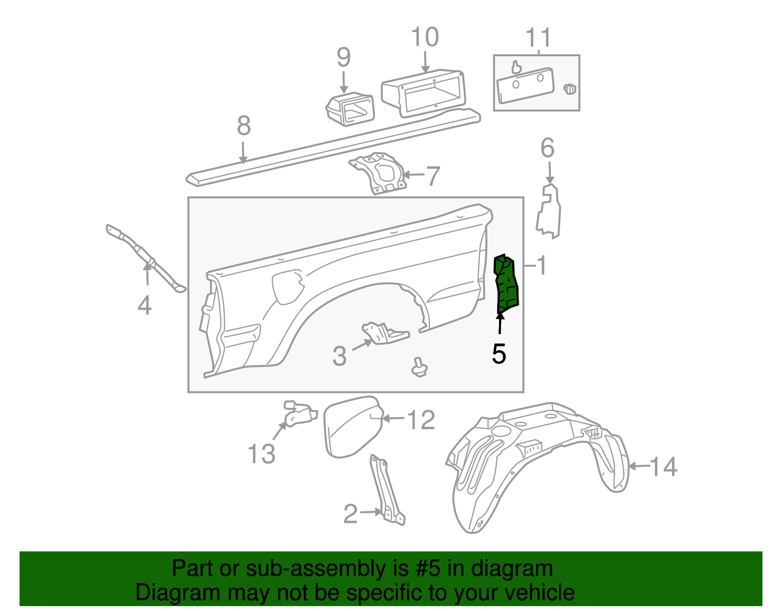 Genuine Toyota Side Panel Brace part# 66433-04020 for 2005-2015 Toyota ...