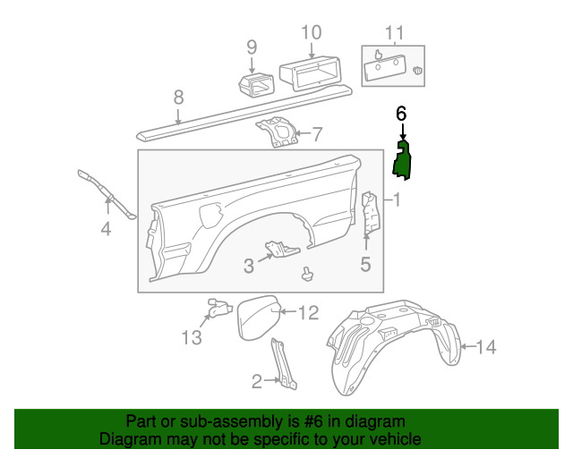 62571-04010 - Corner Trim 2005-2015 Toyota Tacoma | Ourisman Toyota Parts