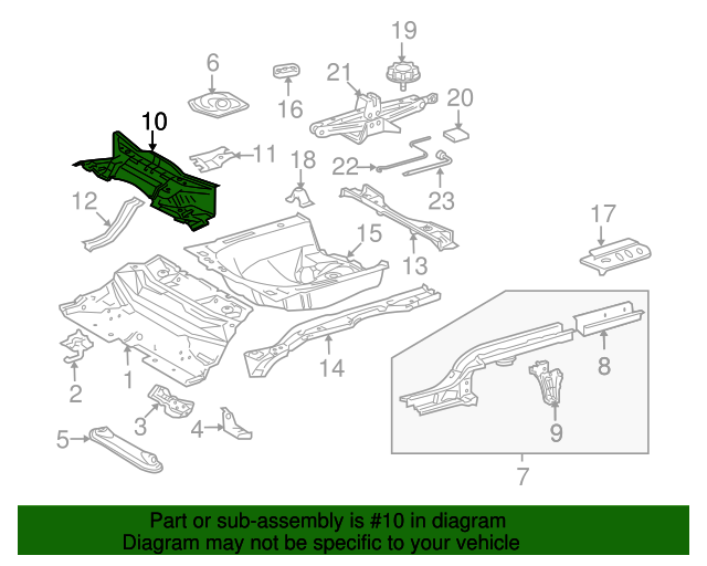 57605-52112 - Floor Cross-Member - 2007-2014 Toyota | OEM Genuine ...