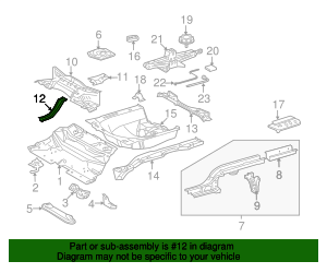 Genuine Toyota Floor Cross-Member Lower Reinforced part# 57419-52070 ...