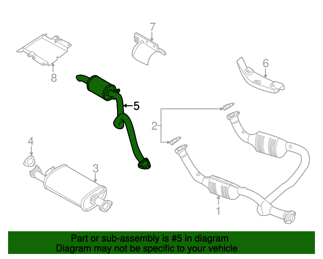 Genuine Muffler & Pipe for 1999-2004 Land Rover Discovery | Land Rover ...