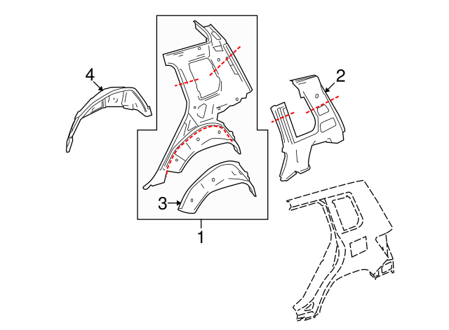 2016-2022 Mercedes-Benz Quarter Panel Reinforcement 253-630-56-01 ...