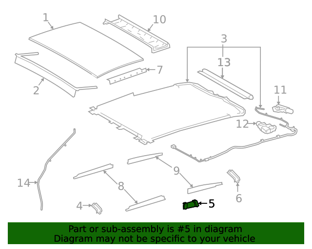 2019-2024 Lexus Sunroof Frame Bracket 63243-33170 | AutoNationParts.com