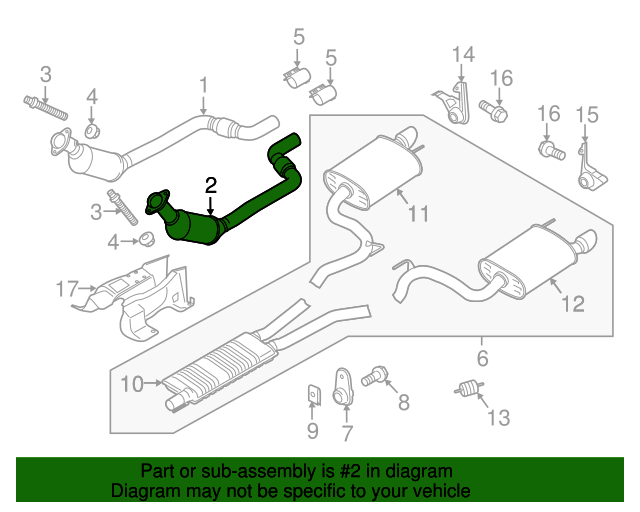 FR3Z-5E213-D - Catalytic Converter 2015-2017 Ford Mustang | Sneed Parts