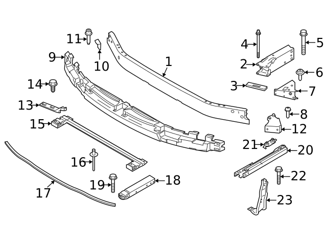 Genuine OEM BMW Impact Bar Part# 51117342439 Fits 2016-2023 BMW: Up To ...