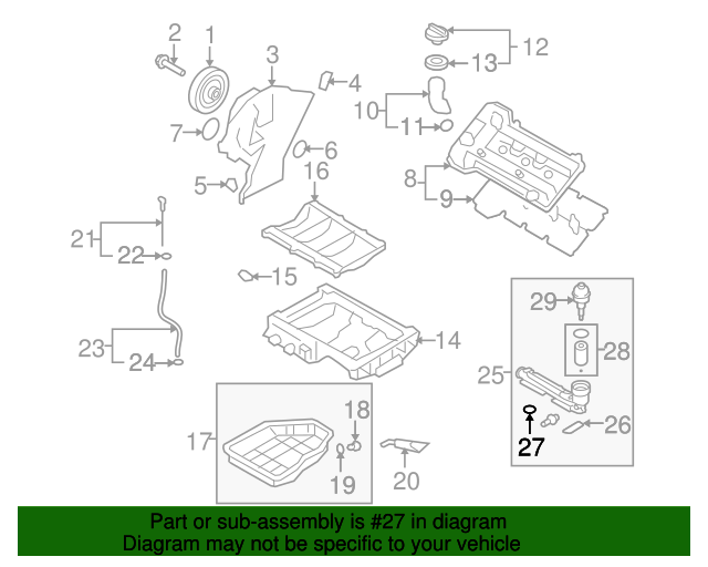 Genuine Engine Oil Filter Adapter Seal for 2009-2012 Hyundai | Part ...