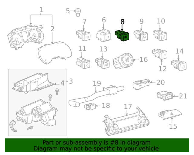 84153-48030 - Headlamp Switch - 2021-2022 Toyota Venza | OEM Genuine ...