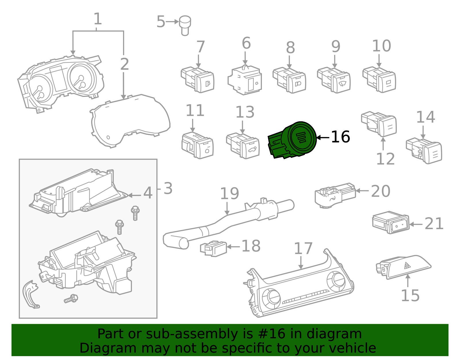 89611-16010 - Power Switch 2023-2025 Toyota | Longo Toyota Parts