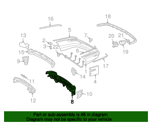 2002-2005 Mercedes-Benz Bumper Cover Reinforcement 203-885-03-65 ...