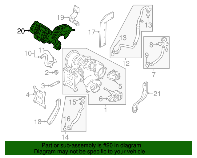 2015-2023 Audi Turbocharger Mount Heat Shield 06K-129-597-C | Audi USA ...