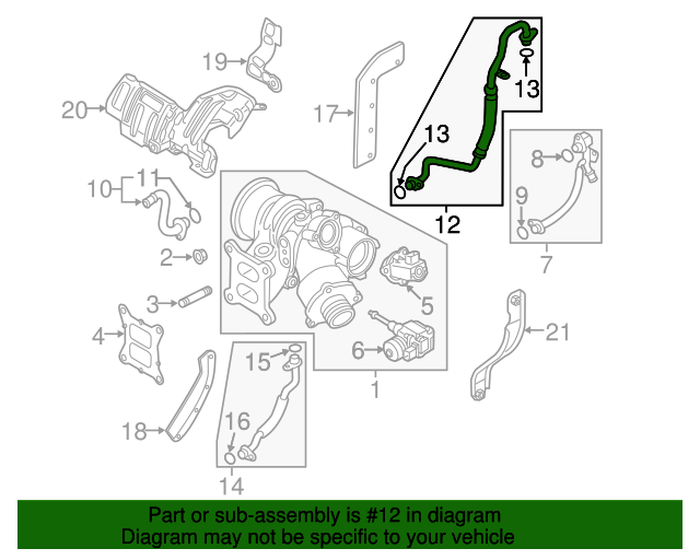 06K-145-735-T - Turbocharger Oil Line 2015-2024 Audi | AutoNationParts.com