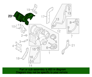 2015-2023 Audi Turbocharger Mount Heat Shield 06K-129-597-C | Audi USA ...