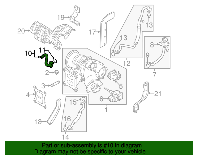 06K-121-497-BD - Engine Coolant Hose 2015-2020 Audi | Audi OEM Parts