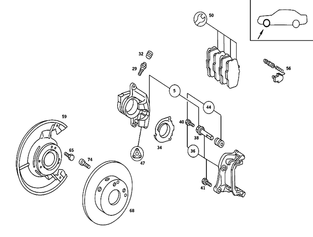 126-420-02-15 - Brake Anchor 1982-1983 Mercedes-Benz 380SEC | Mercedes ...