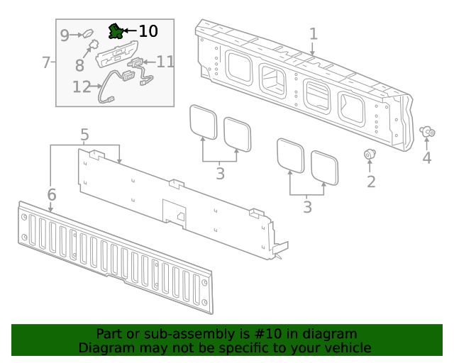 84347814 - Bed Tailgate Step Light For Multi-Pro - 2019-2021 GM ...