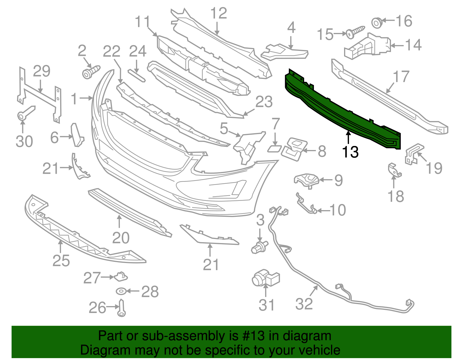 31420309 - Impact Bar - 2010-2017 Volvo XC60 | Volvo OEM Parts Direct