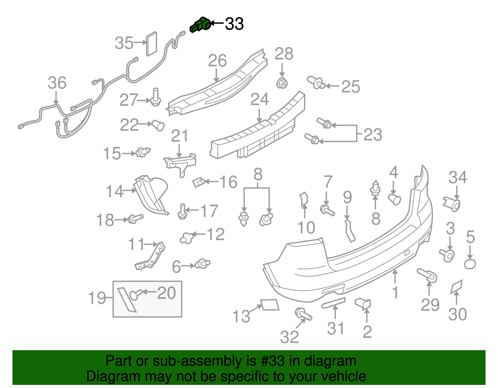 Mazda Parts For 2013-2015 Mazda CX-9 Reverse Sensor TK21-67-UC1 ...