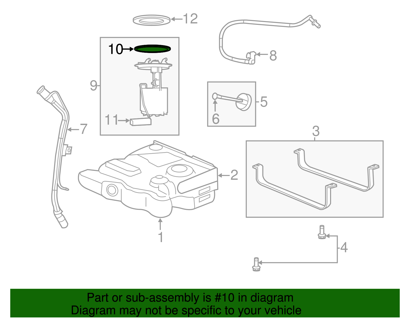 2009-2014 Volkswagen Routan Fuel Pump Assembly O-Ring WHT-004-548 | OEM ...