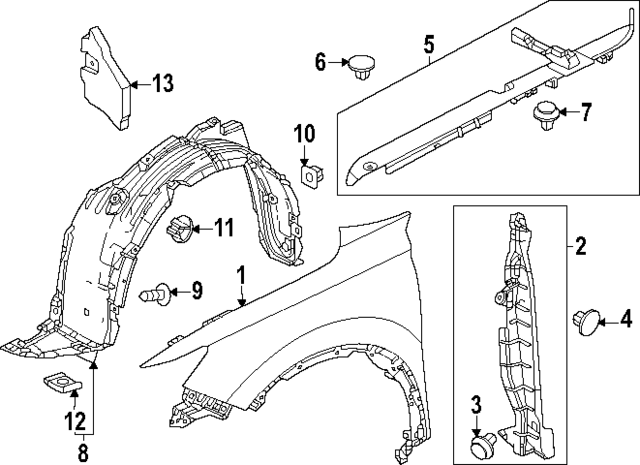 2023-2024 Honda CR-V Fender Ledge Cover 74207-3A0-A00 | OEM Parts Online