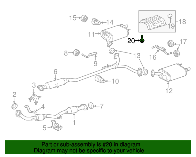 2010-2021 Toyota Heat Shield Bolt 90119-A0273 | Toyota Parts Center