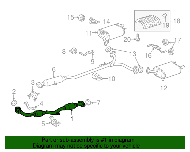 2010-2011 Toyota Camry Front Pipe 17410-0V050 | OEM Parts Online