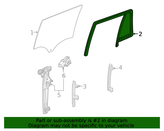 84940694 GM Rear Driver Side Door Window Weatherstrip | GM Parts Store