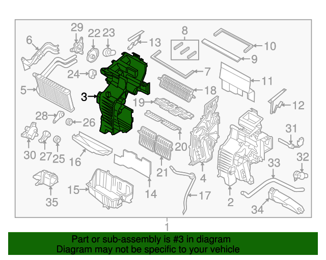 97134-A9000 - AC & Heater Case 2015-2021 Kia Sedona | Kia.Parts Store