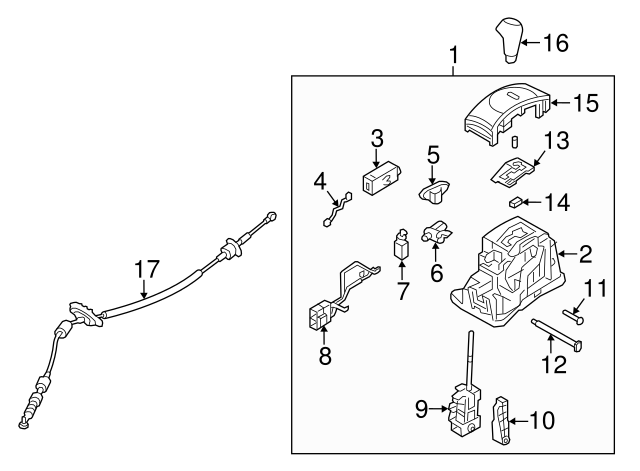 2012-2017 Hyundai Veloster Gear Shift Assembly 46700-2V210 | OEM Parts ...