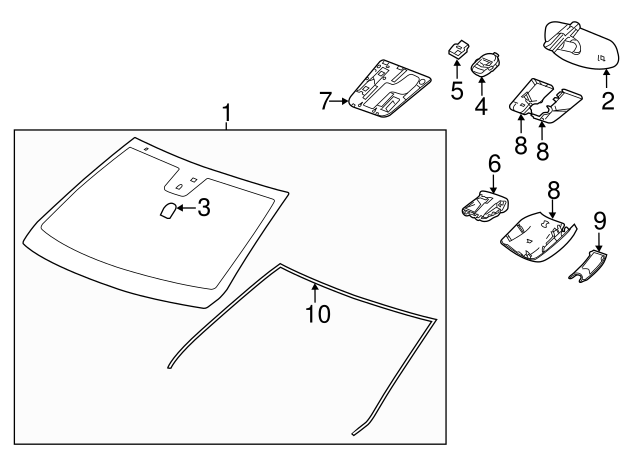 2013-2016 Cadillac SRX Windshield Multi-Function Sensor Mount Bracket ...