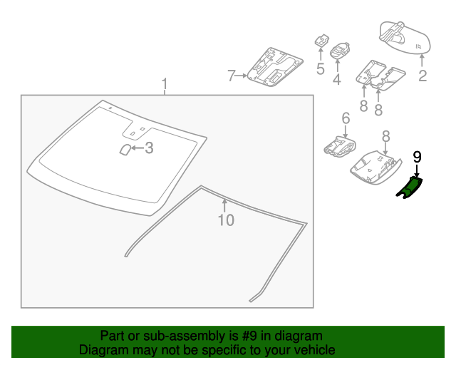 2013-2016 Cadillac SRX Windshield Multi-Function Sensor Mount Bracket ...