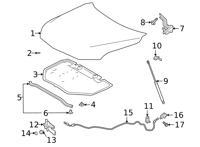 53336-06080 - Support Cylinder Upper Bracket 2018-2022 Toyota ...