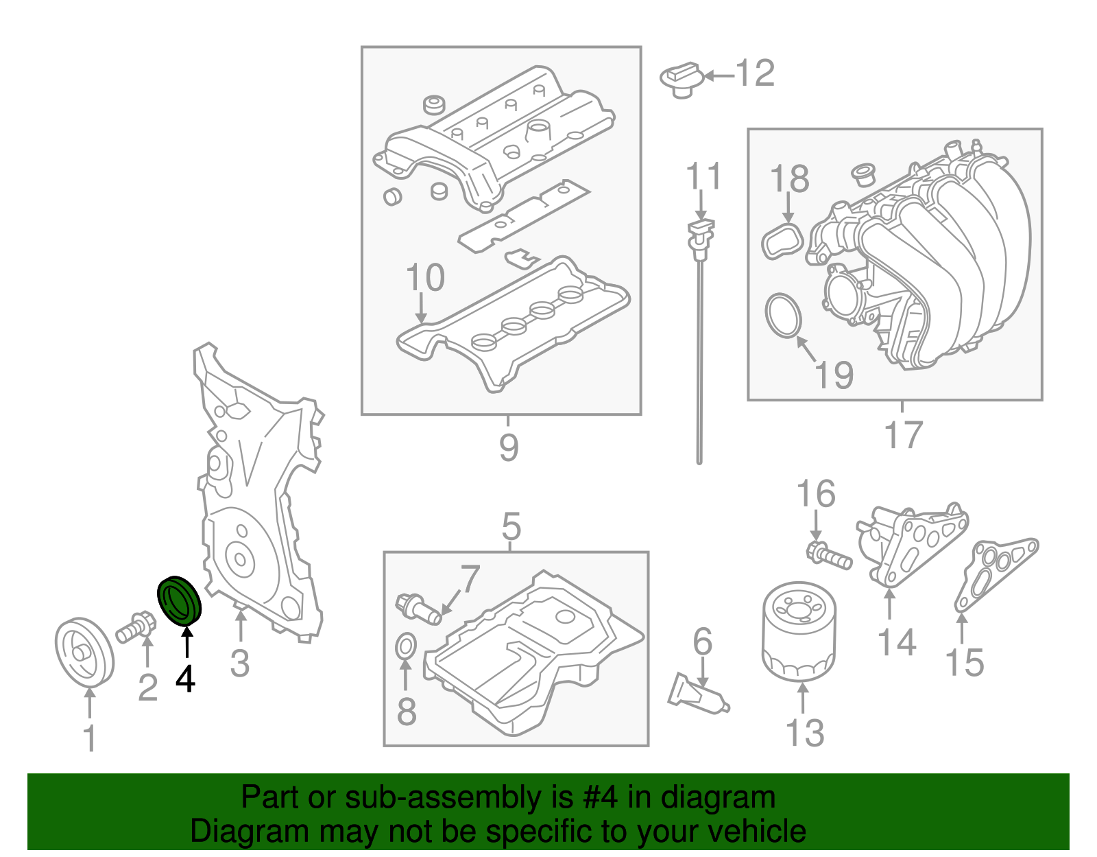 PE01-10-602 - Timing Cover Front Seal - 2012-2020 Mazda | Mazda Parts ...