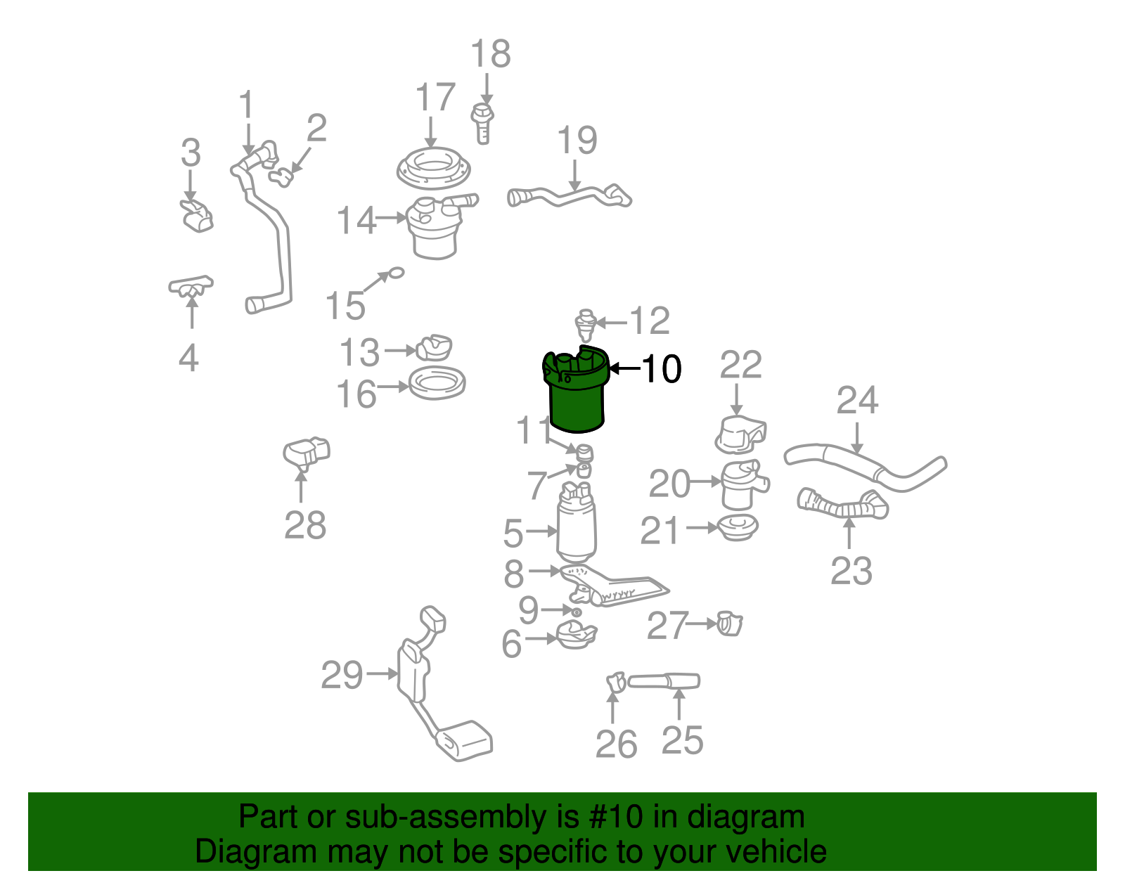 23300-23040 - 2000-2005 Toyota - Filter, Fuel(For Fuel Tank) | Sparks Parts