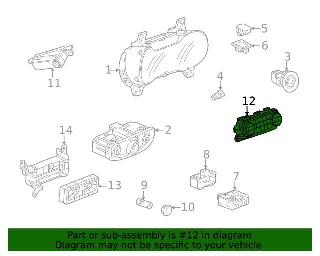Jet Black Heater and Air Conditioning Control 42775574 | GMPartsDirect.com