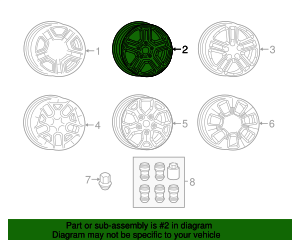 2018-2020 Jeep Wrangler Wheel, Alloy 5VH23GSAAA | TascaParts.com
