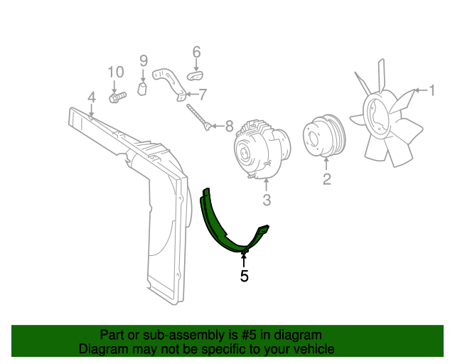 1995-2004 Toyota Lower Shroud 16712-0C011 | Toyota Parts Center