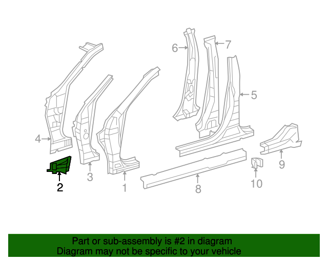 Lexus OEM Gusset Part# 61145-33060 | OEM Vehicle Parts