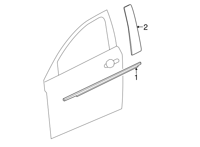 95173683 - Passenger Side Door Window Frame Outer Upper Blackout Tape ...