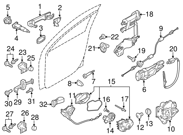 2011-2018 Porsche Cayenne Handle Base Bolt WHT-004-714 | Porsche Marin