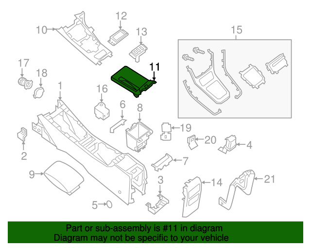 96913-3SG1A - Cup Holder 2013-2016 Nissan Sentra | Nissan Parts ...
